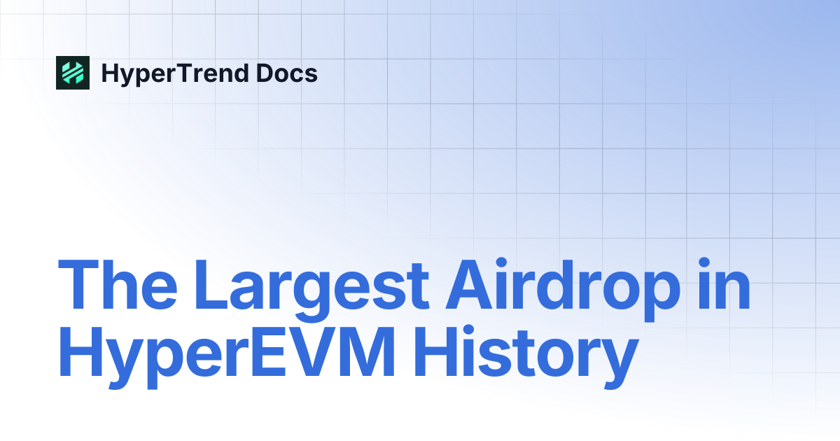 The Largest Airdrop in HyperEVM History | HyperTrend Docs